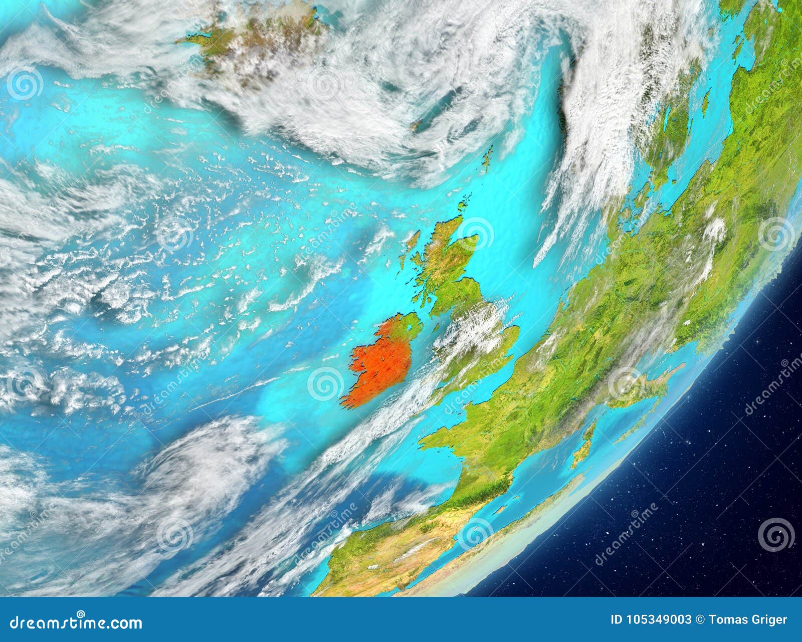Ireland from space stock illustration. Illustration of irish - 105349003