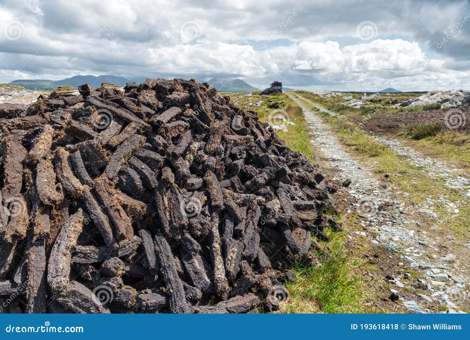 Ireland Turf stack stock photo. Image of plant, countryside - 193618418