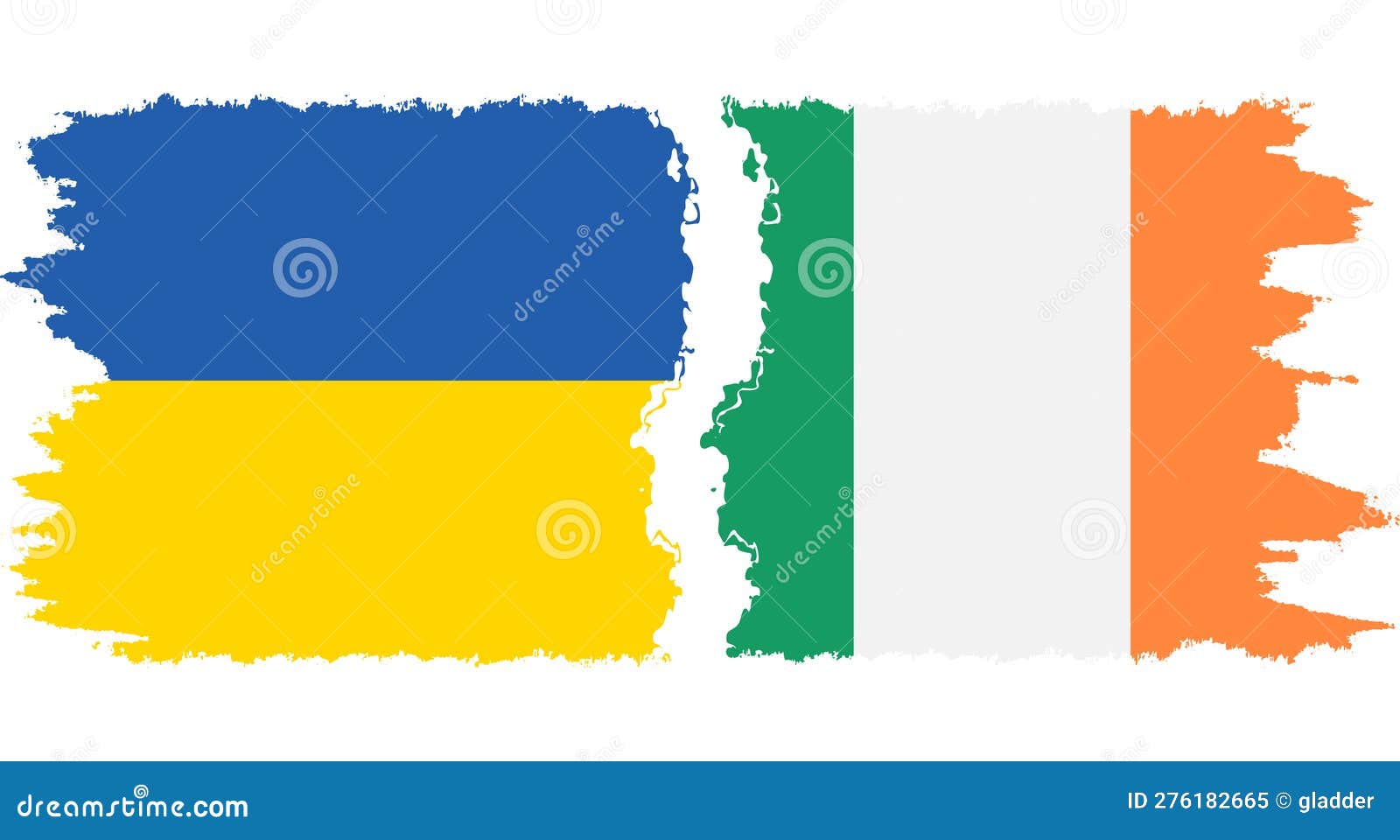 Ireland and Ukraine Grunge Flags Connection Vector Stock Vector ...