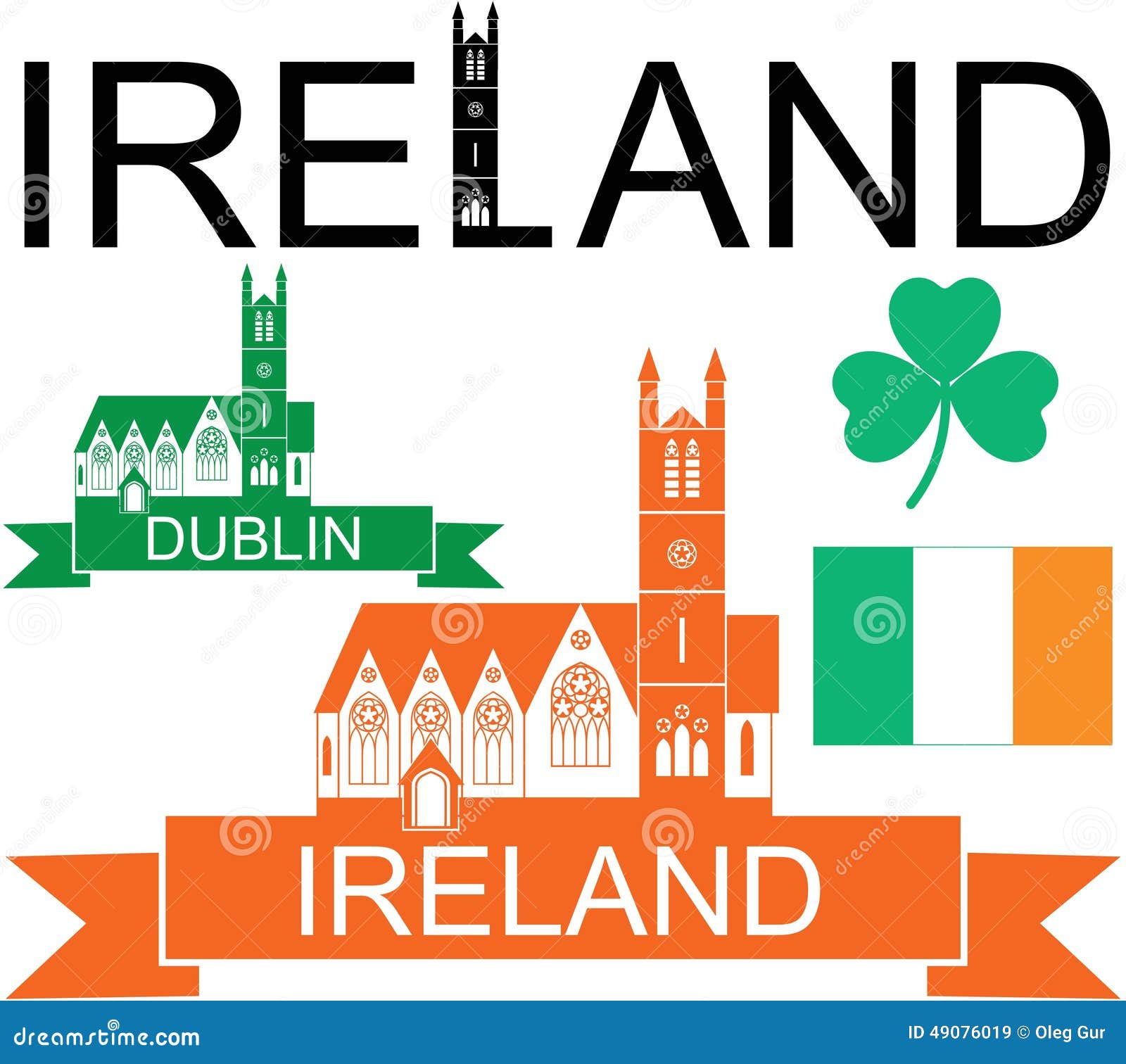 Ireland stock vector. Illustration of monument, traditional - 49076019