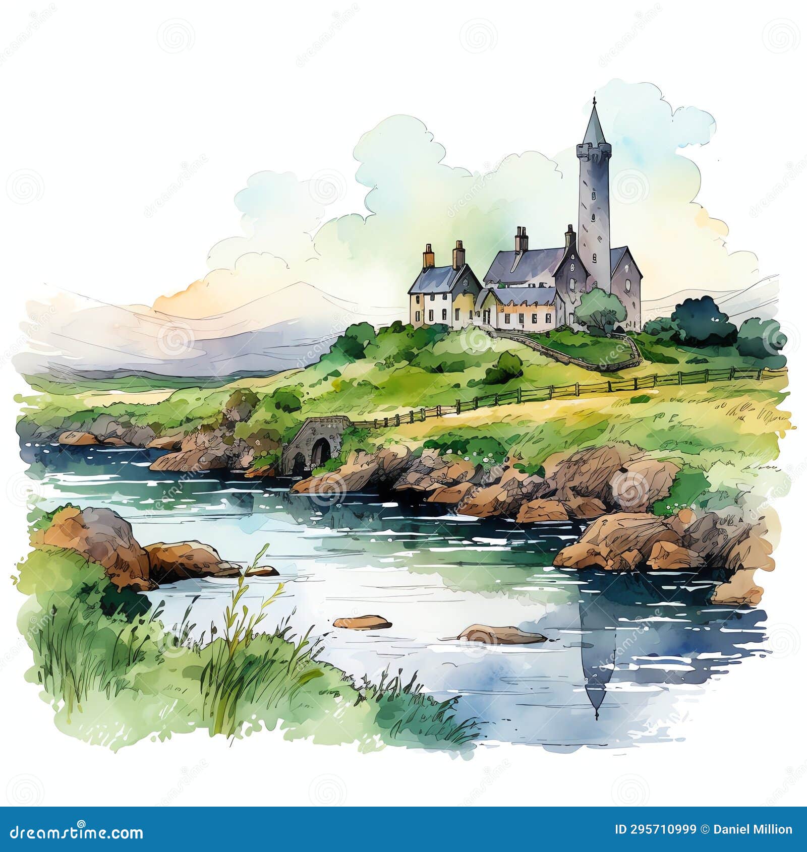 Ireland watercolor stock illustration. Illustration of shamrock - 295710999