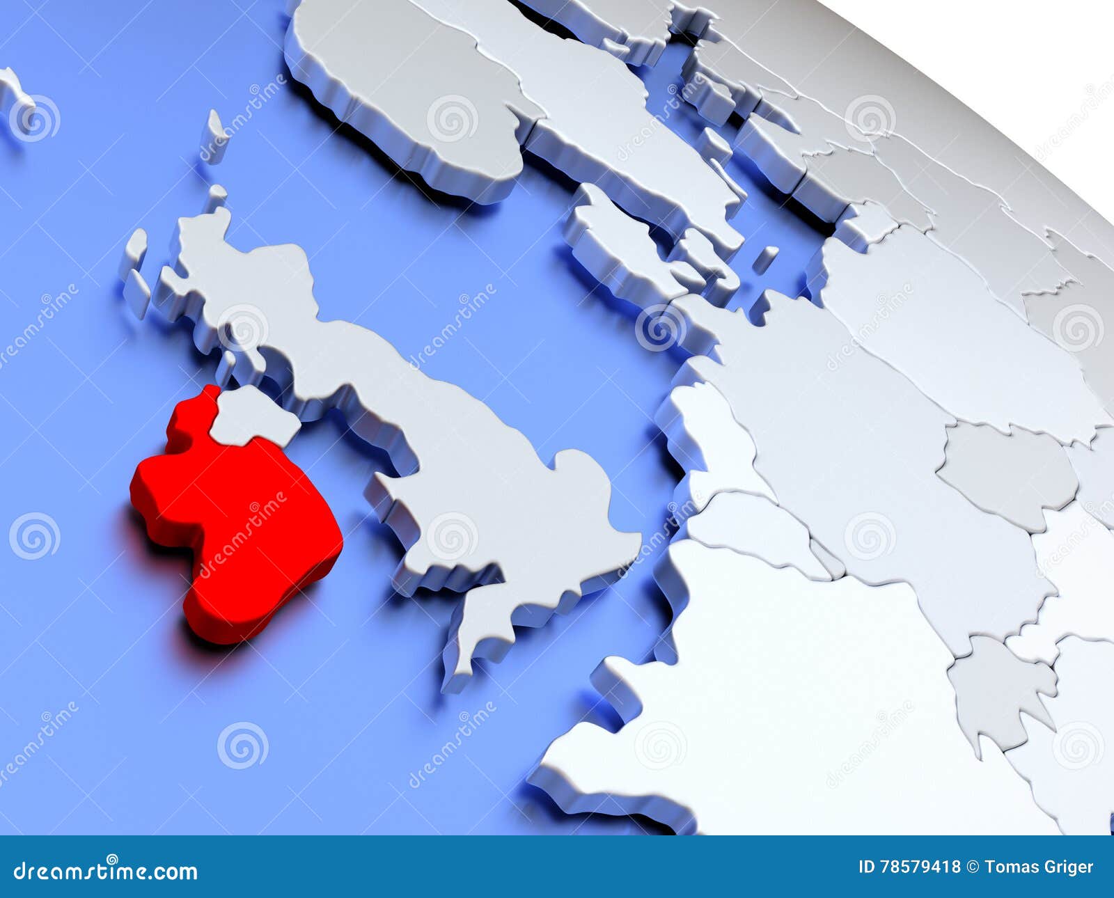 Ireland on world map stock illustration. Illustration of countries ...