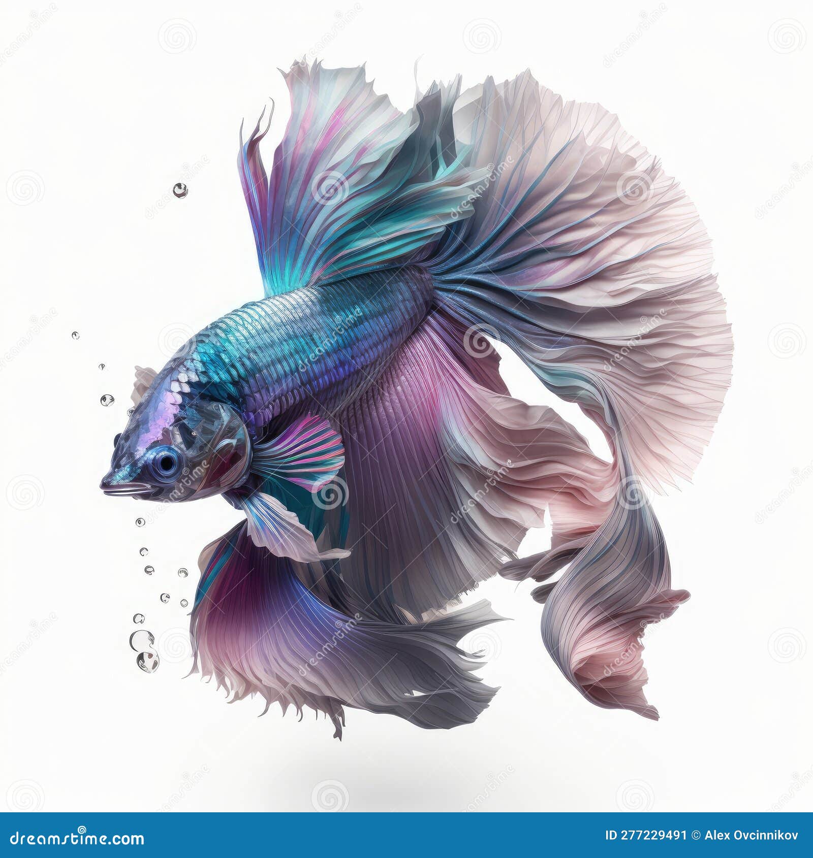 Iridescent Betta Fish Swimming in a Dreamlike World. Stock Illustration ...