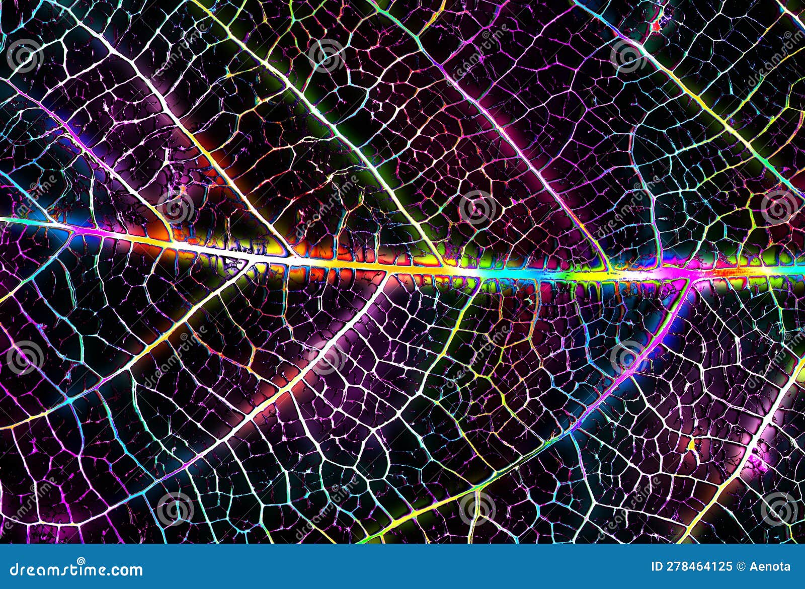 Iridescent Close Up Leaf Structure Skeleton Stock Illustration ...