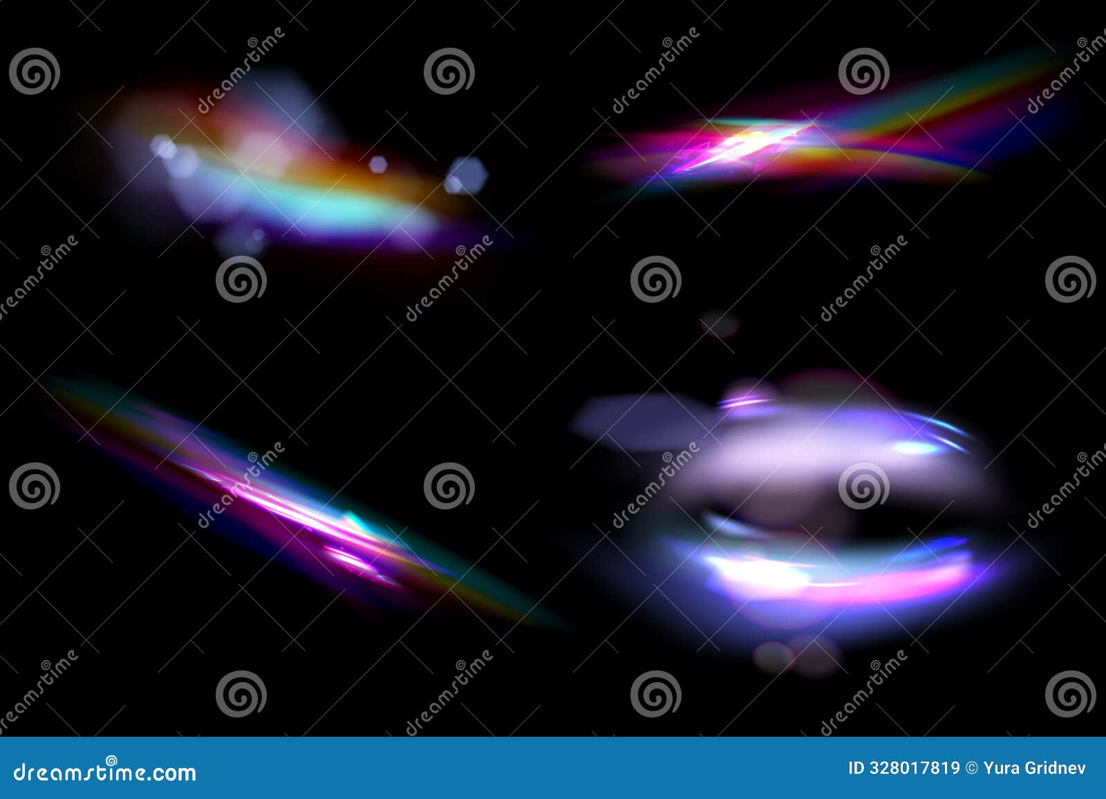 Iridescent Crystal Leak Glare Reflection Effect. Optical Rainbow Lights ...