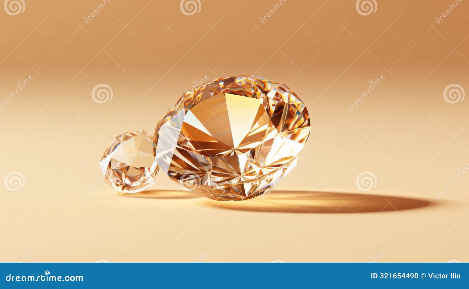 Iridescent Crystal Light Refraction Sparkles on Soft Yellow ...