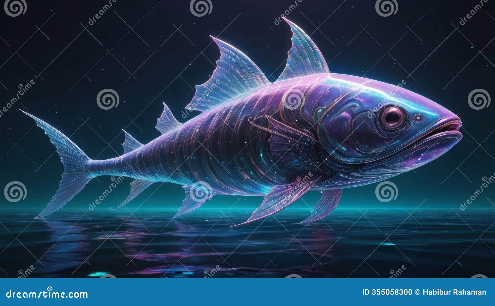 A Iridescent Fish with a Starry Design Swims through the Water Stock ...