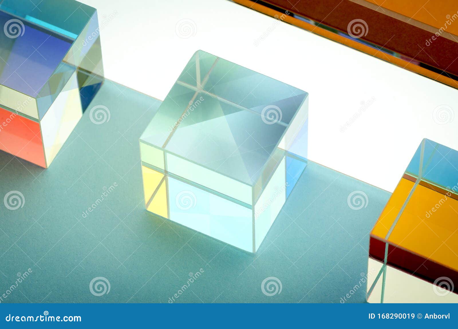 Iridescent Glass Square Prisms Close-up Stock Image - Image of gradient, harmony: 168290019