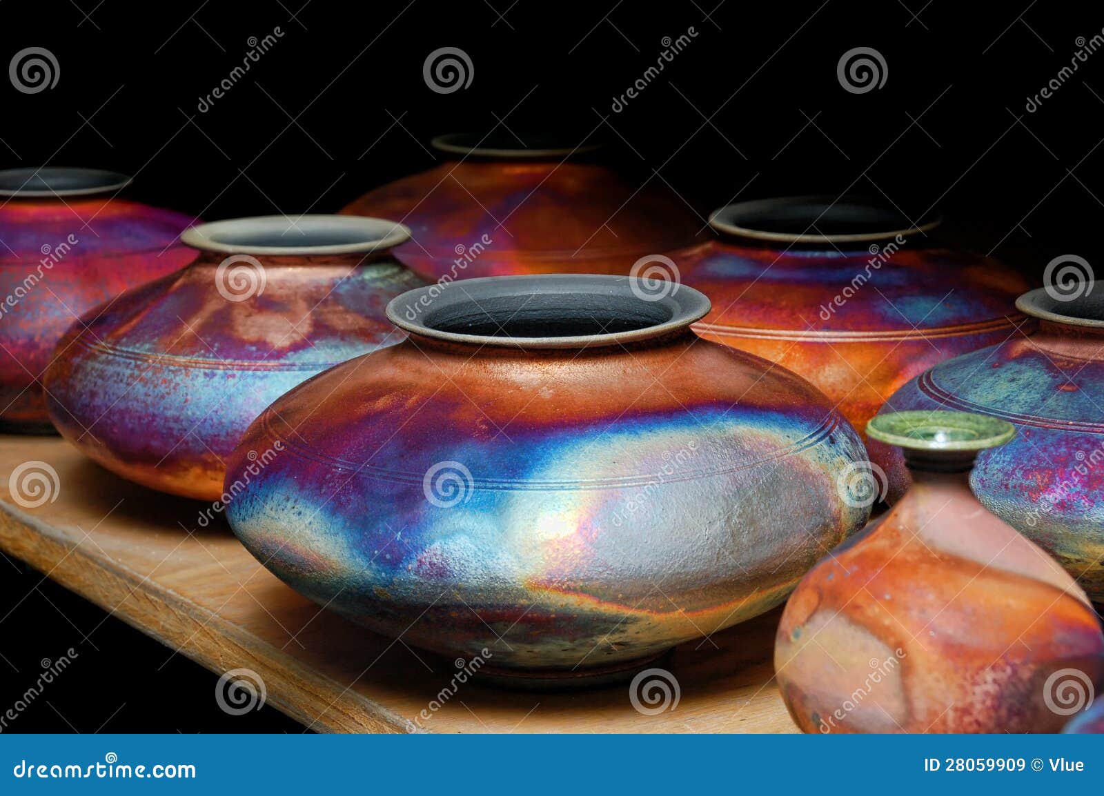 Iridescent Glazed Handmade Pottery Stock Image - Image of handicraft ...