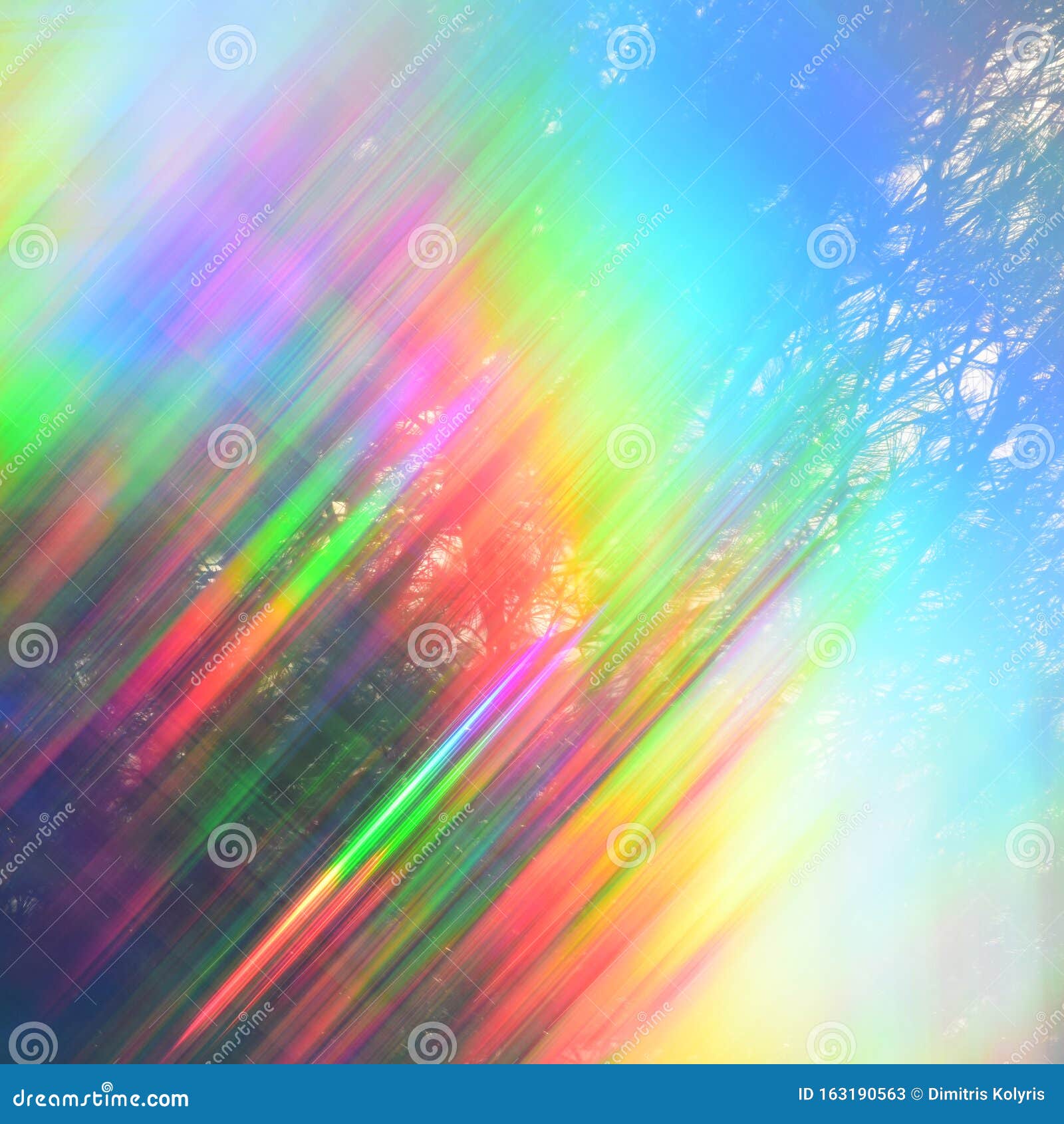 Iridescent Haze Reflections through Tree Branches Stock Image - Image ...