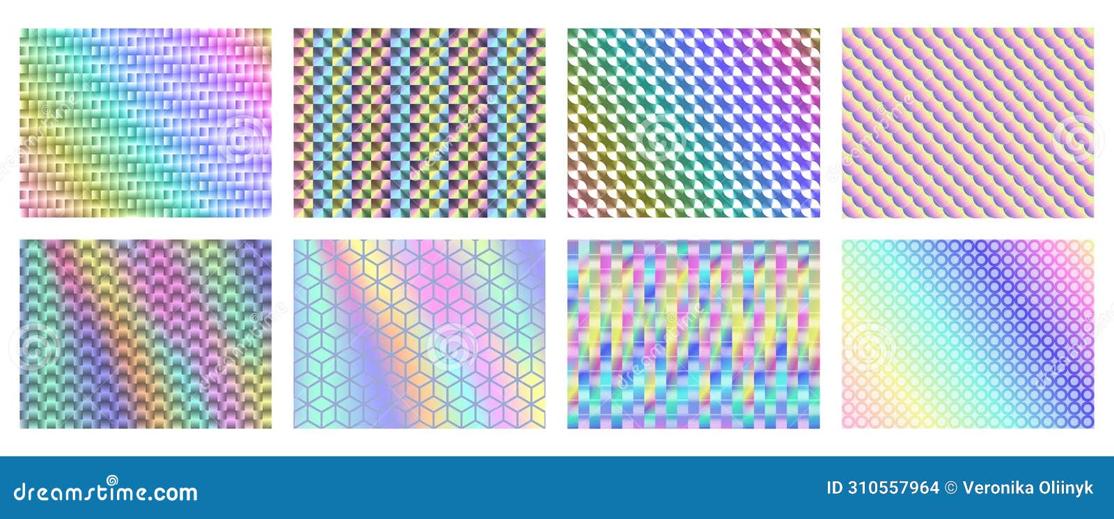 Iridescent Holographic Patterns. Holo Backgrounds with Geometric ...