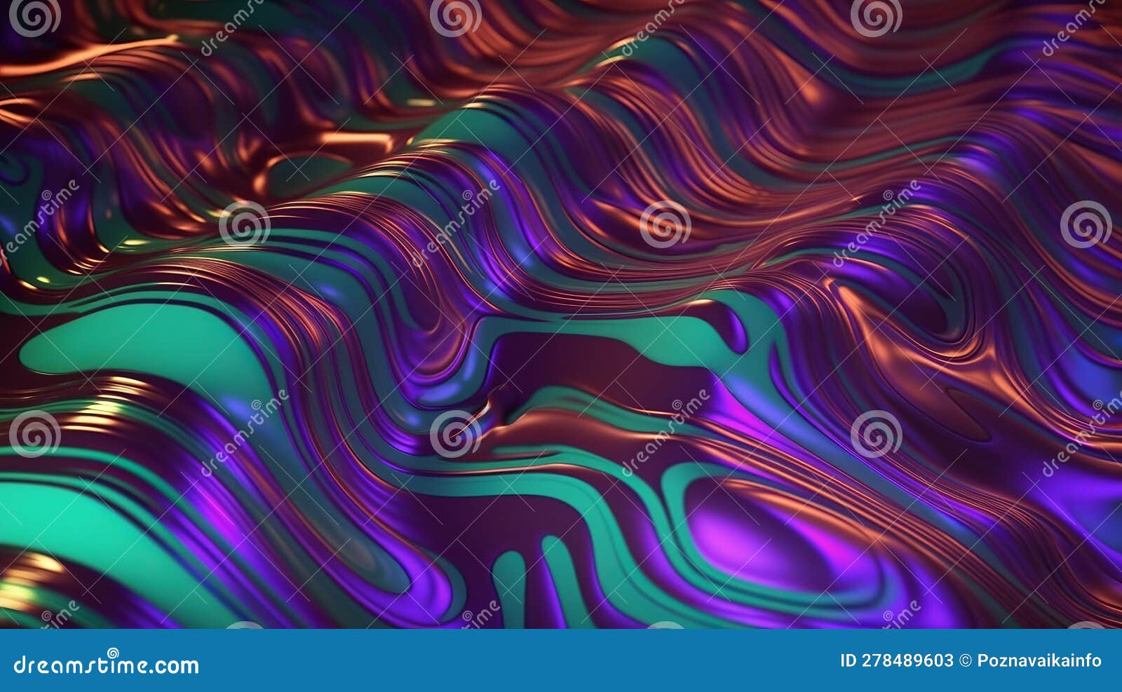 Iridescent Liquid Metal Surface Background. Design Element. Template ...