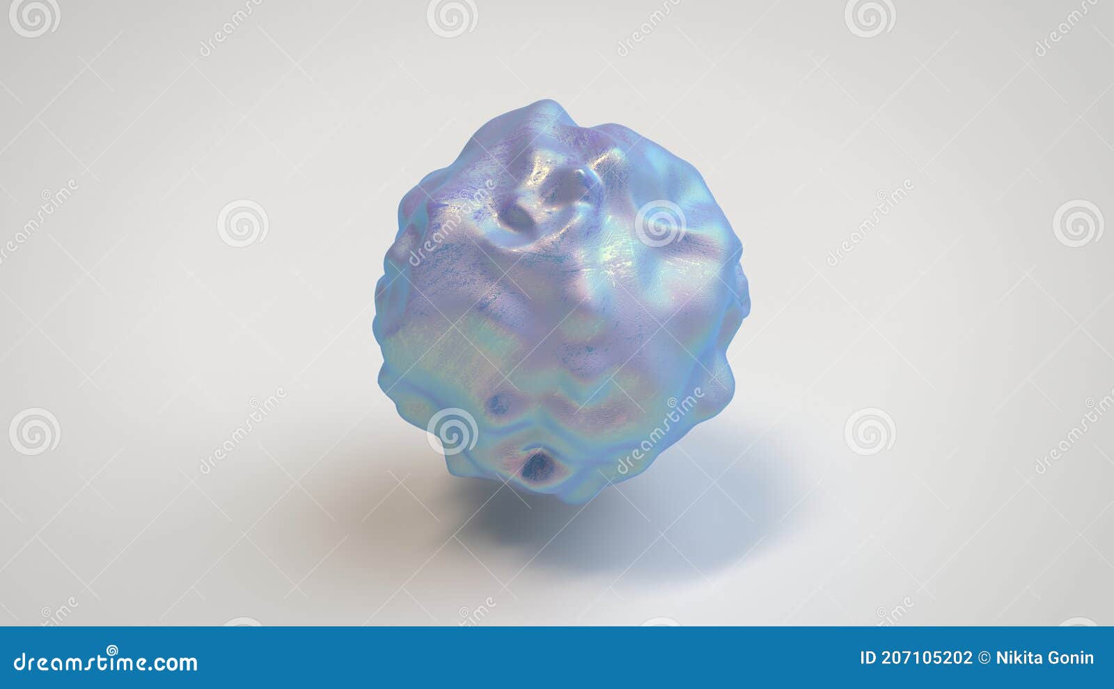 Liquid Sphere 3d Blue Purple Light Illustration. Abstract Morphing ...