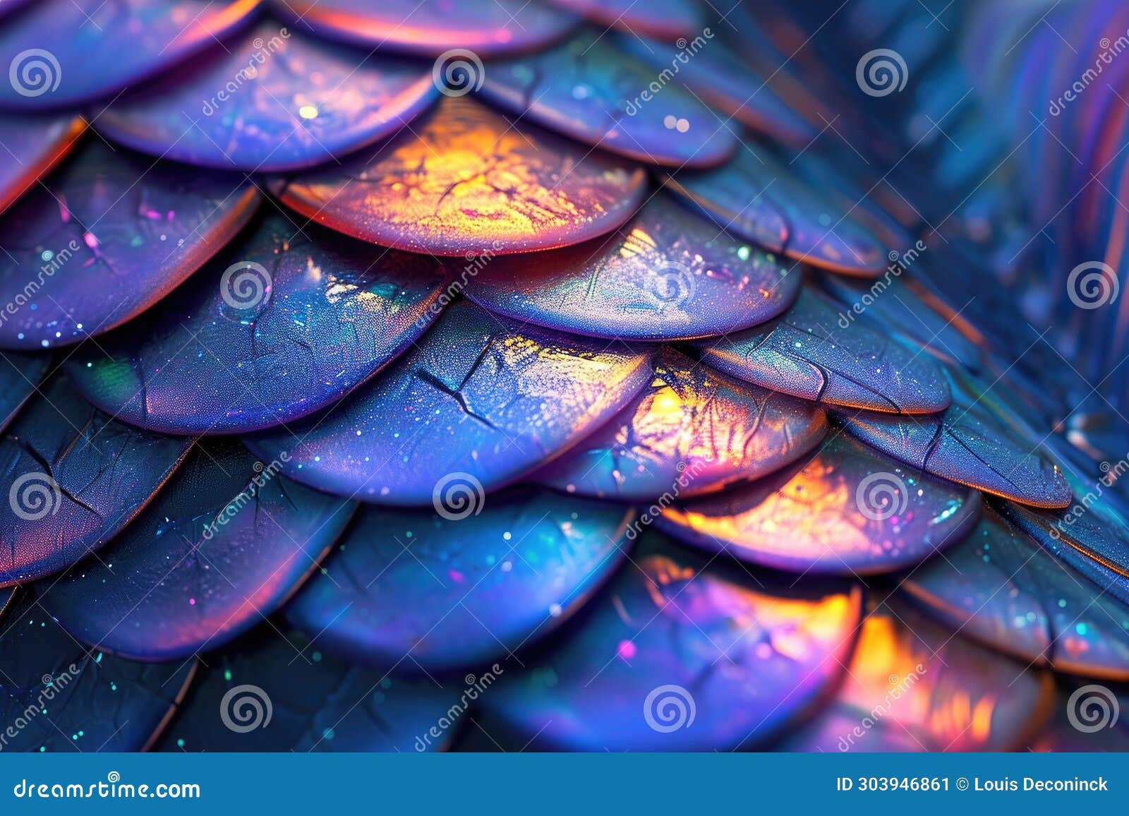 Iridescent Neon Fish Scales Stock Illustration - Illustration of ...