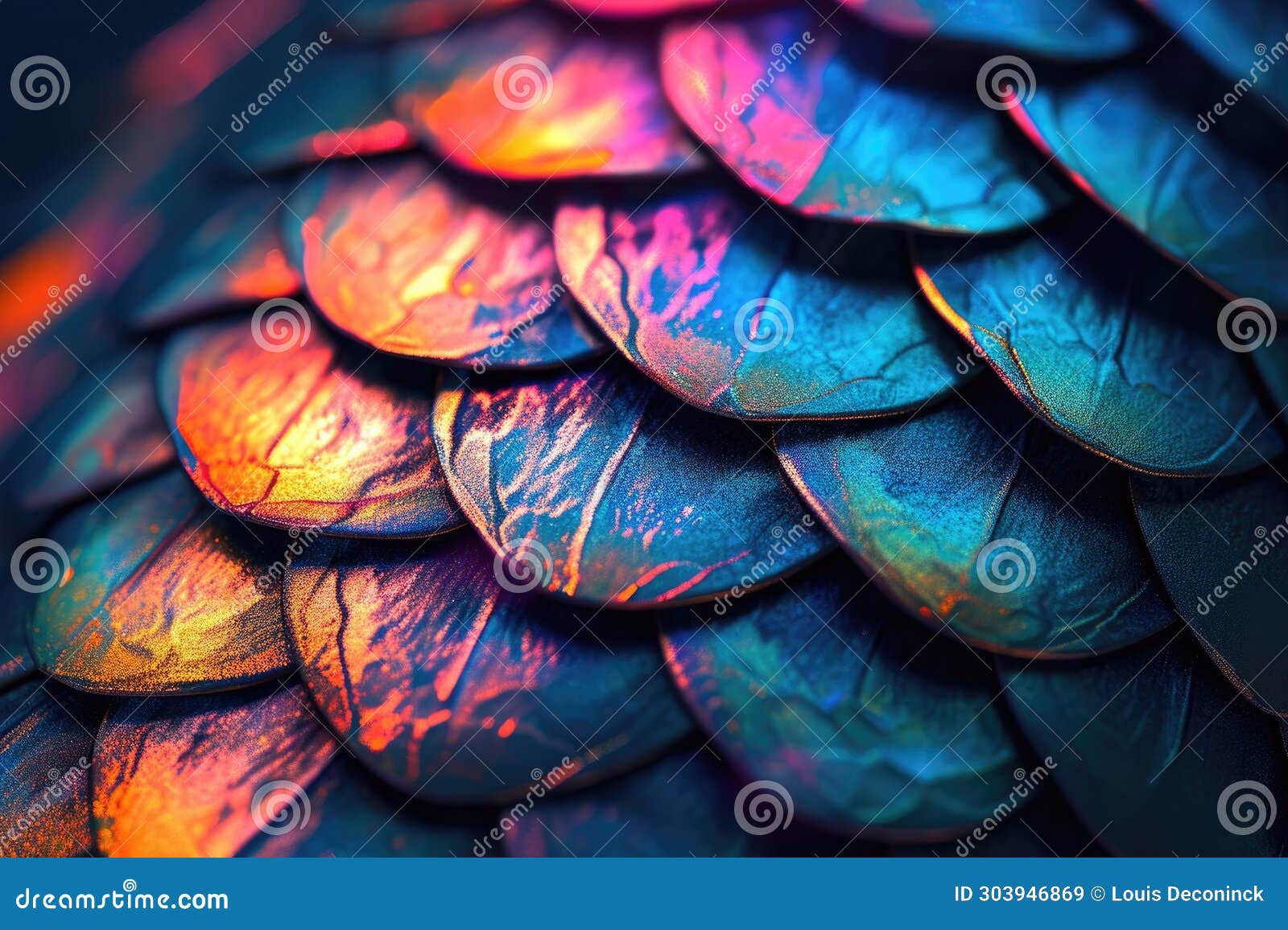Iridescent Neon Fish Scales Stock Illustration - Illustration of ...