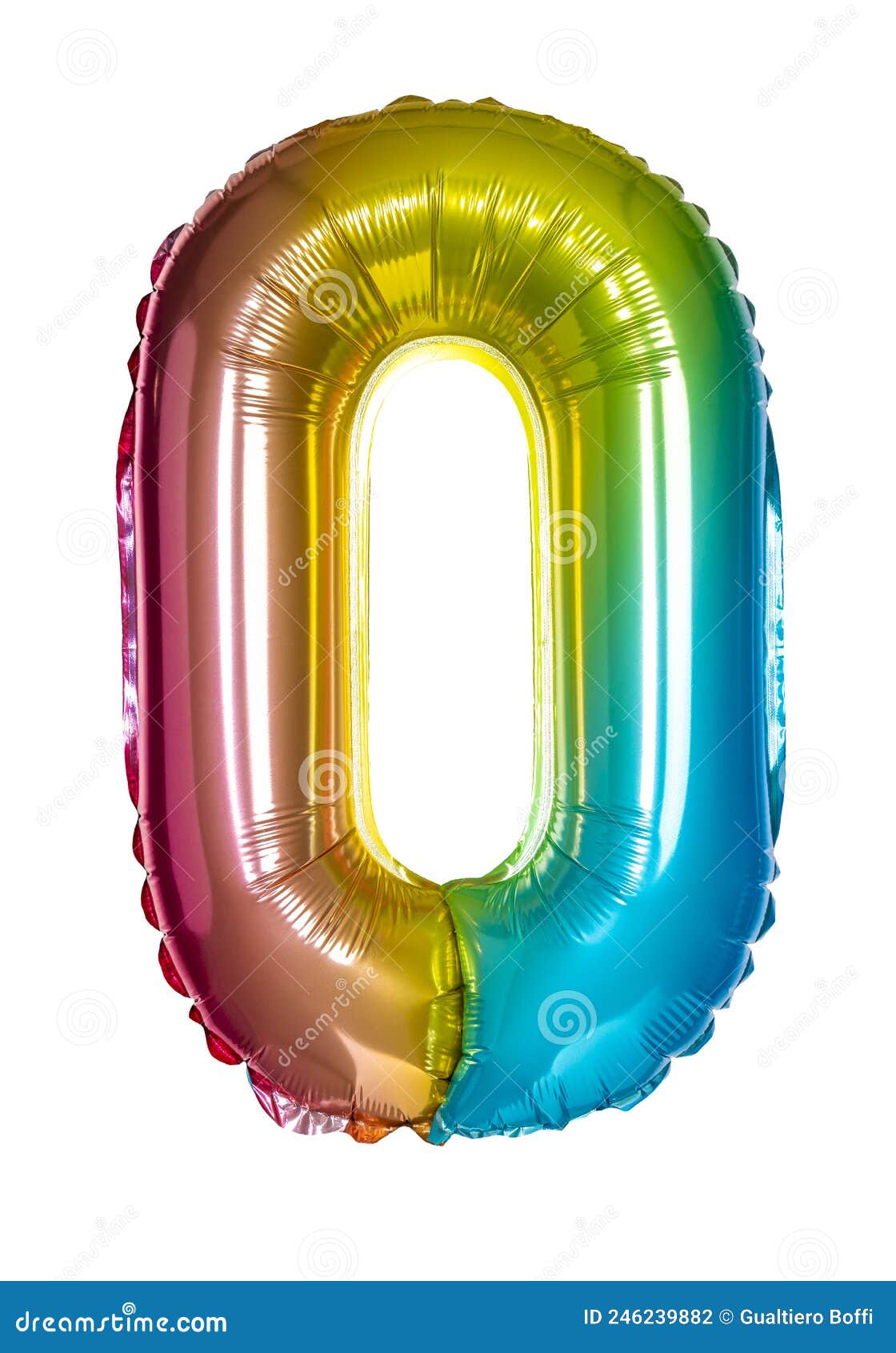 Iridescent Number Zero Balloon Stock Photo - Image of metallic ...