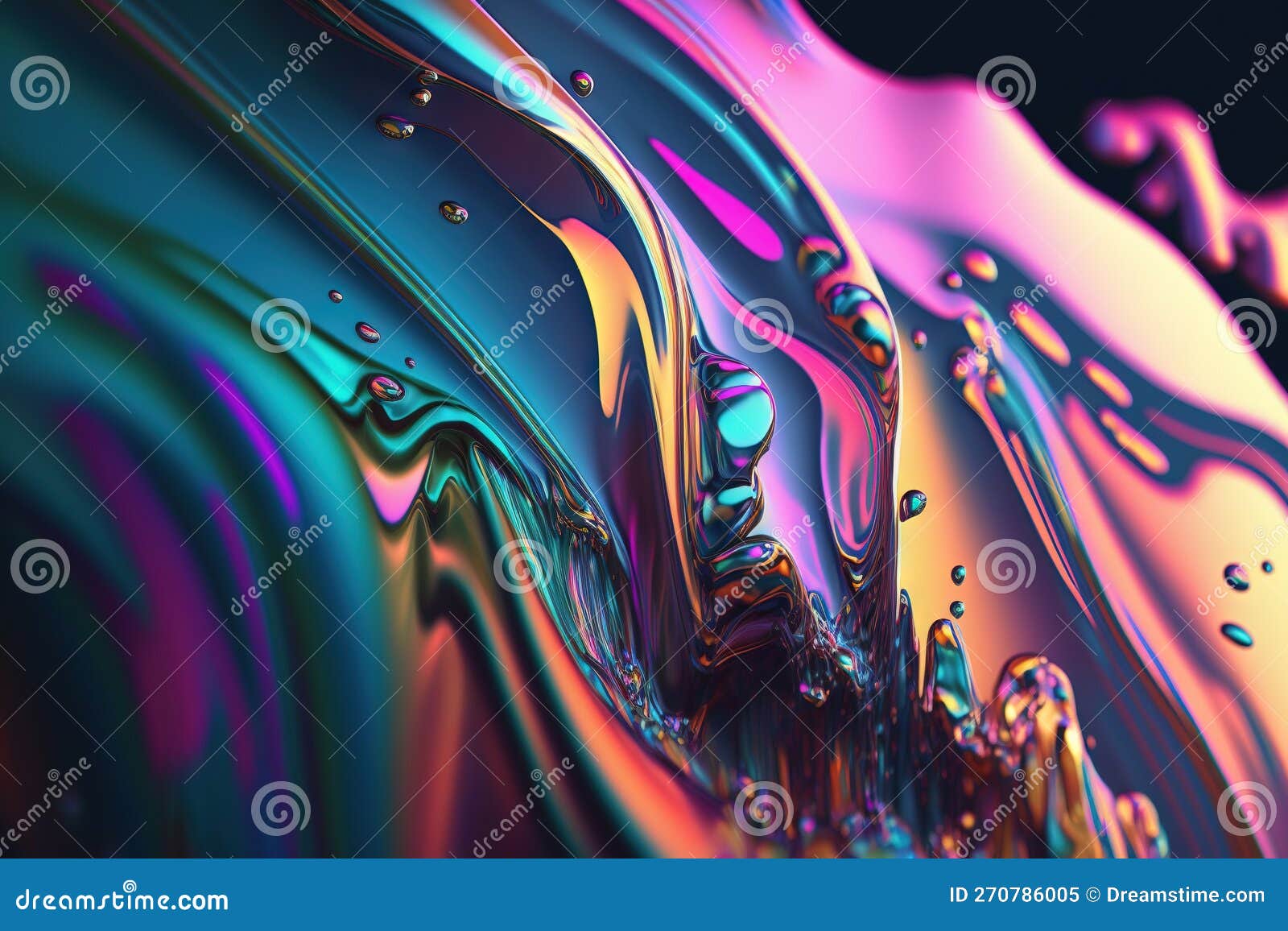 Iridescent Paint Colorful Vivid Background. Liquid Splashes and Drops ...