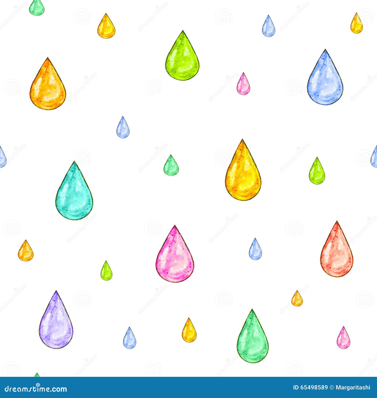 Iridescent Rain. Set of Color Drops for Design on a White Background ...
