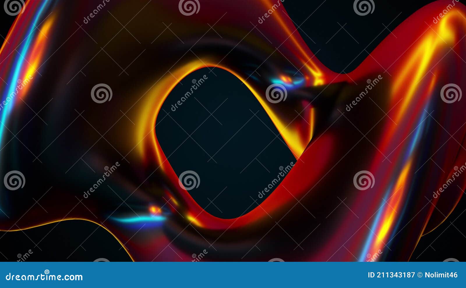 Iridescent Shape, Computer Generated. 3d Render Amorphous Background ...