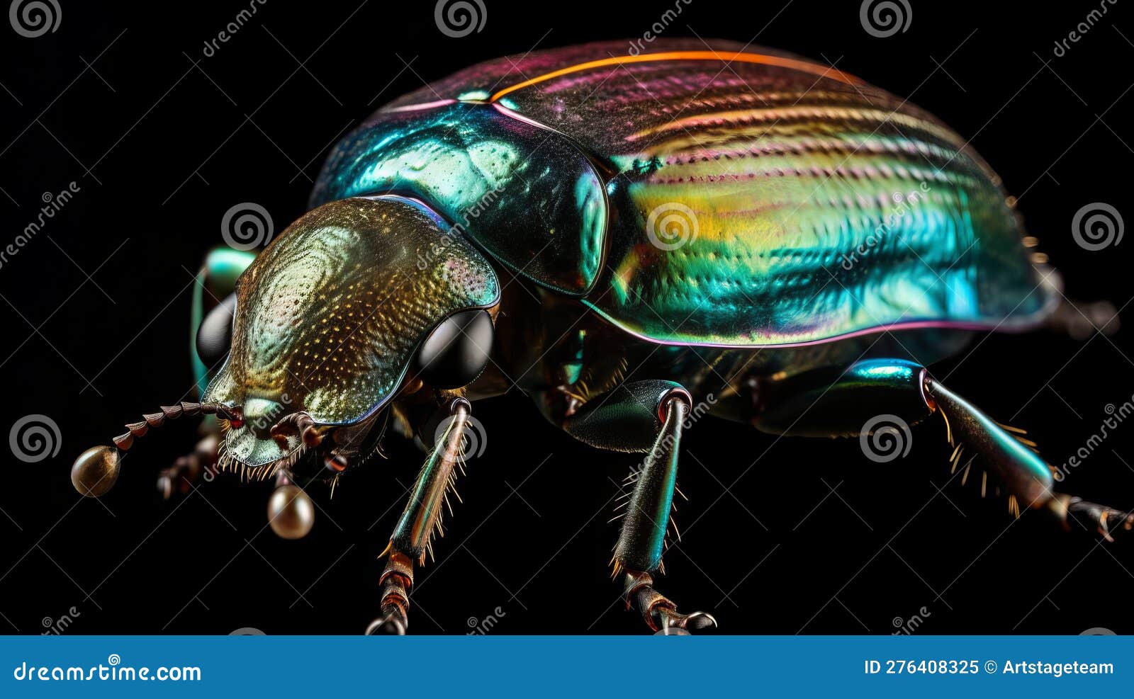 Iridescent Sheen of Beetles Shell, Close-up. AI Generated Stock ...