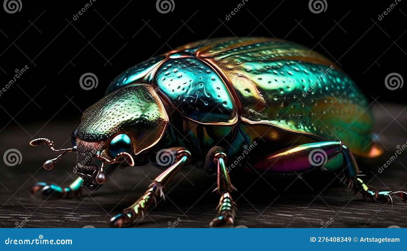Iridescent Sheen of Beetles Shell, Close-up. AI Generated Stock ...