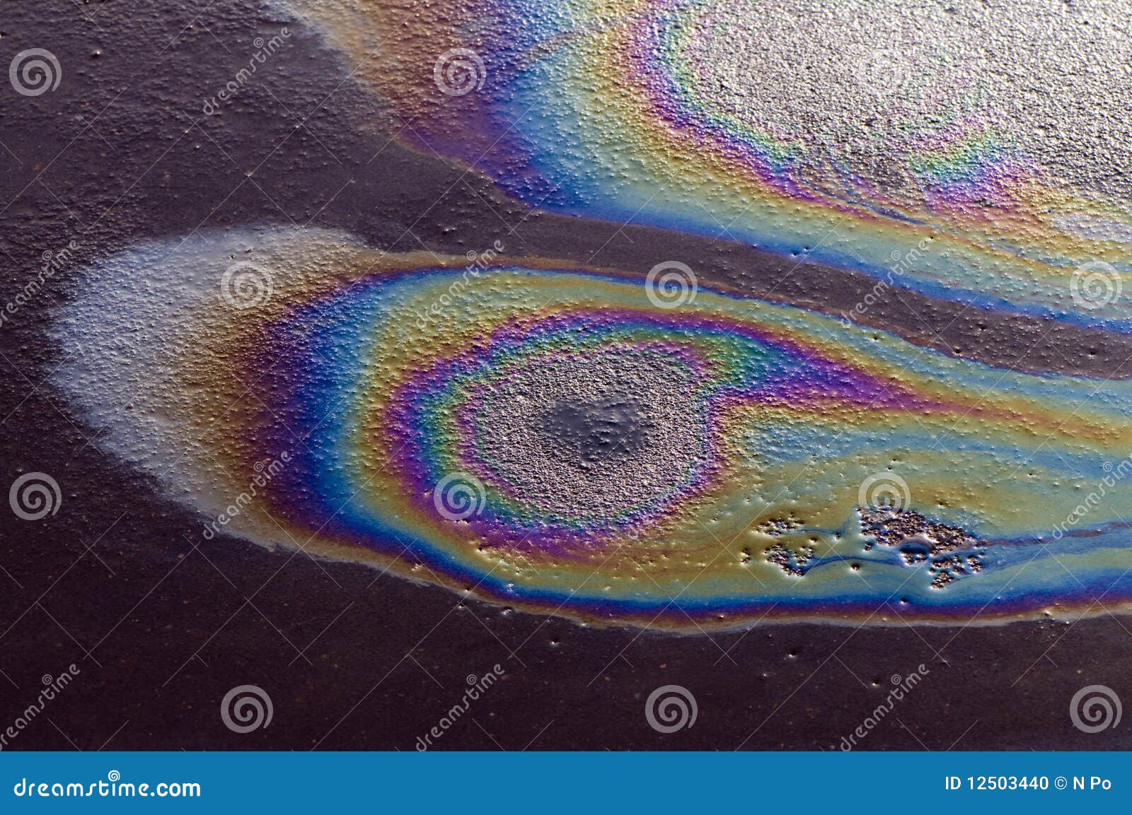 Iridescent Spot of Gasoline on the Pavement Stock Photo - Image of ...