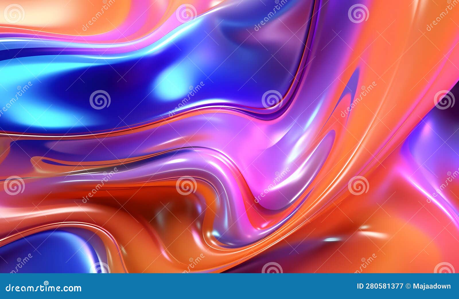 Iridescent Vivid Glassy Gradients Abstract 3d Blob Background Stock ...