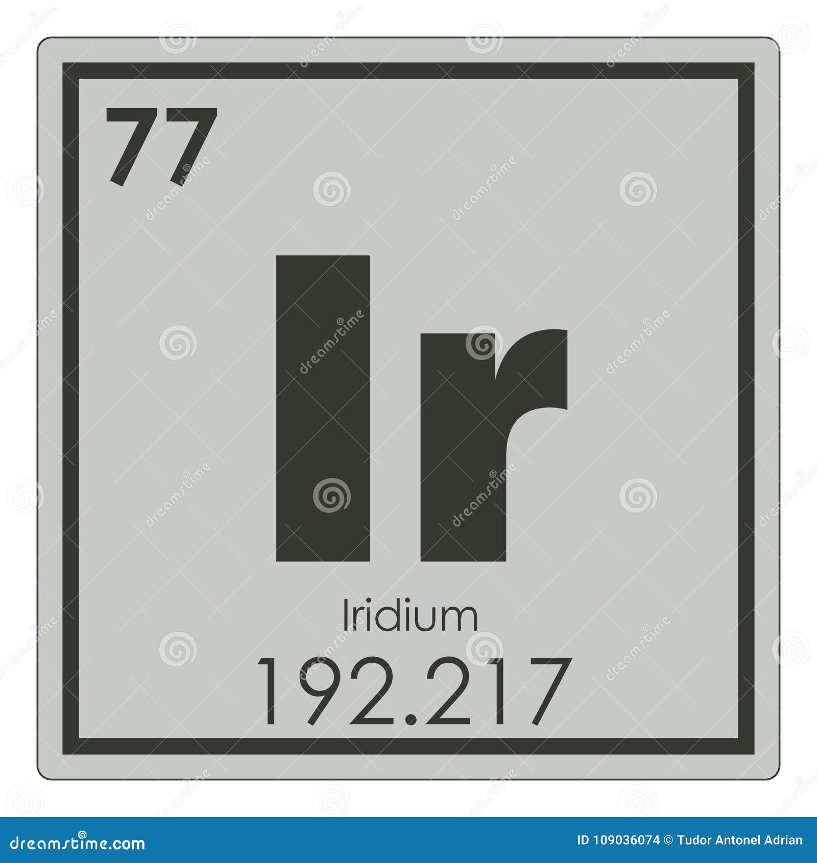 Iridium Ir, Element Symbol From Periodic Table Series Stock Image ...