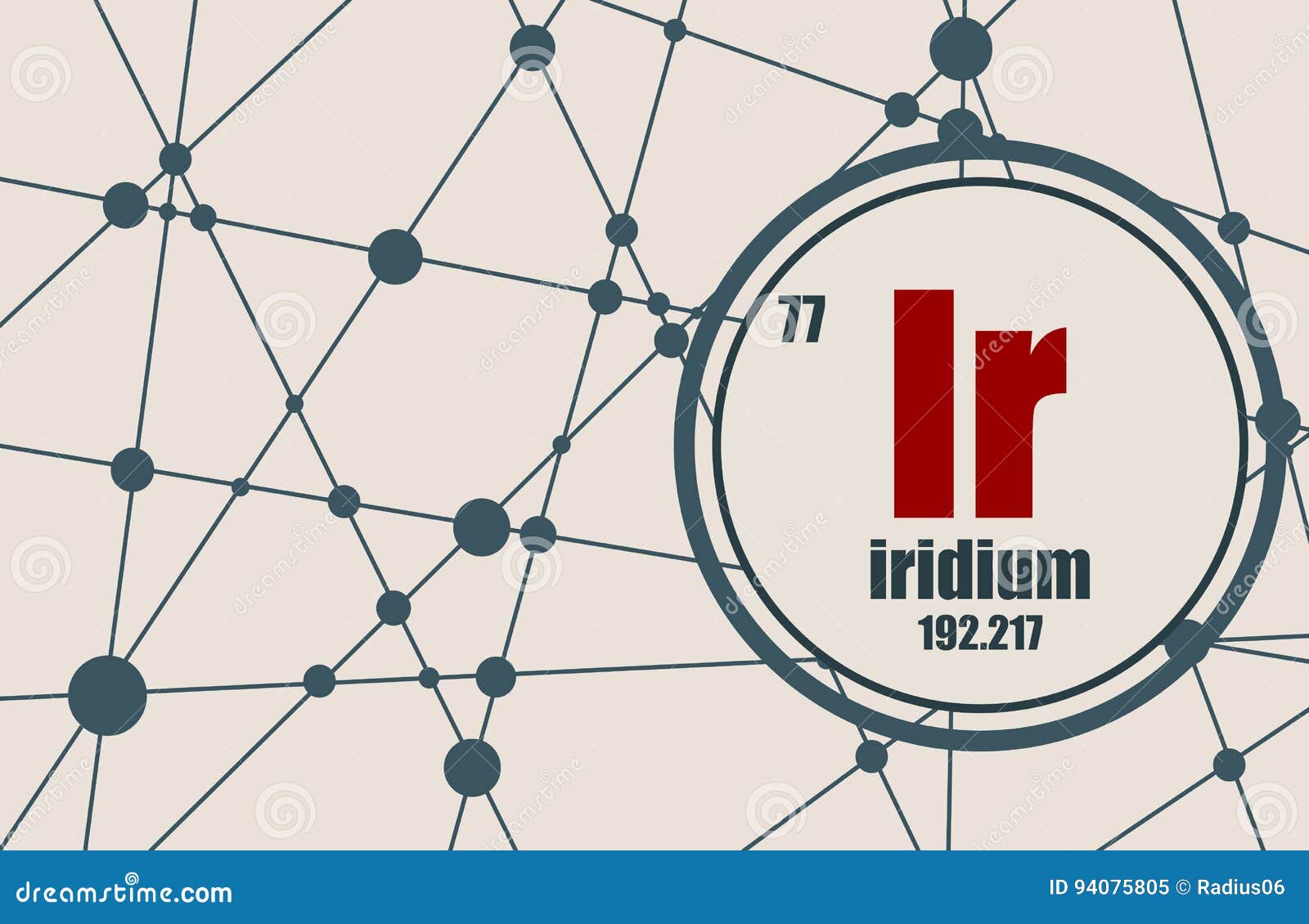Iridium chemical element. stock vector. Illustration of modern - 94075805