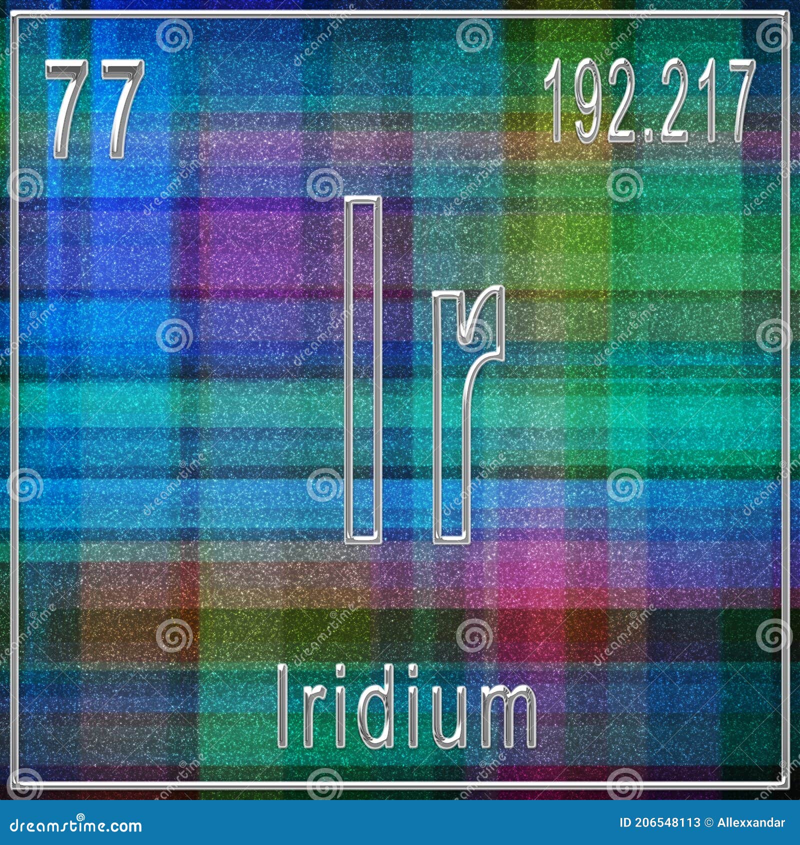 Iridium Chemical Element, Sign with Atomic Number and Atomic Weight ...