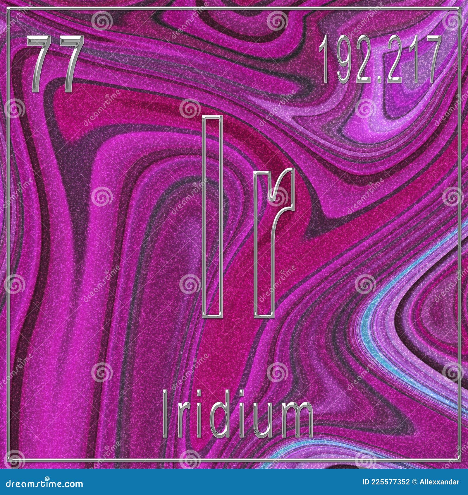 Iridium Chemical Element Sign With Atomic Number And Atomic Weight