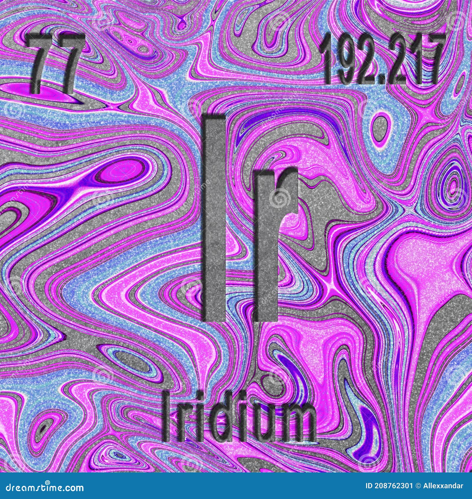 Iridium Chemical Element Sign With Atomic Number And Atomic Weight