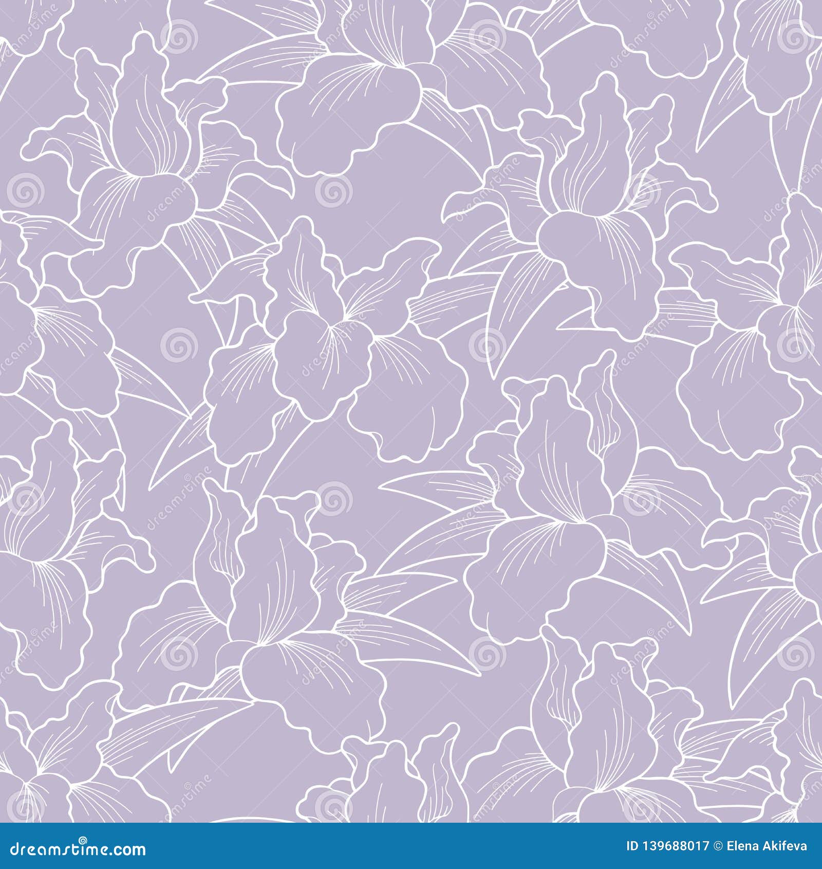 Iris Flower Graphic Color Seamless Pattern Background Sketch ...