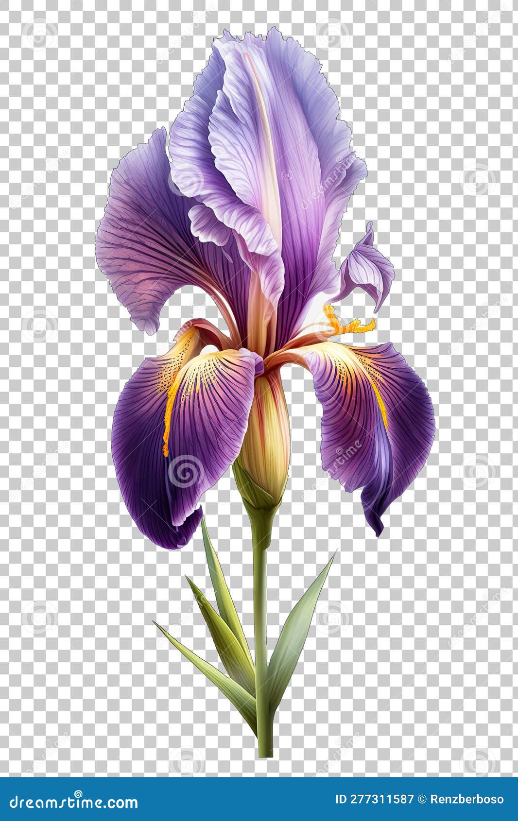 Iris Flower Isolated on Transparent Background - Generative AI Stock ...