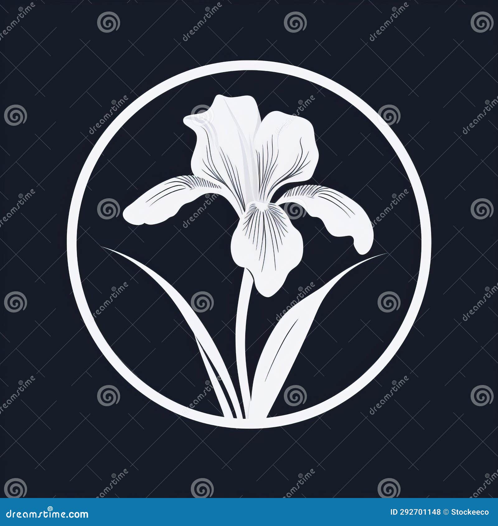 Iris Flower Logo Vector in Flat Design Stock Illustration ...