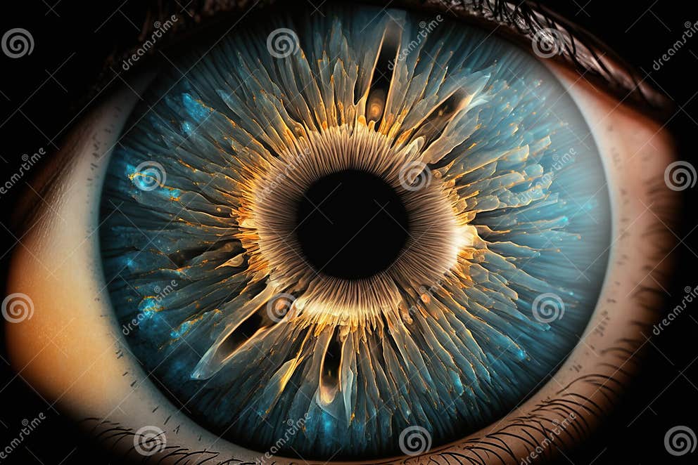 The Iris of the Human Eye, Created with Generative AI Technology Stock ...