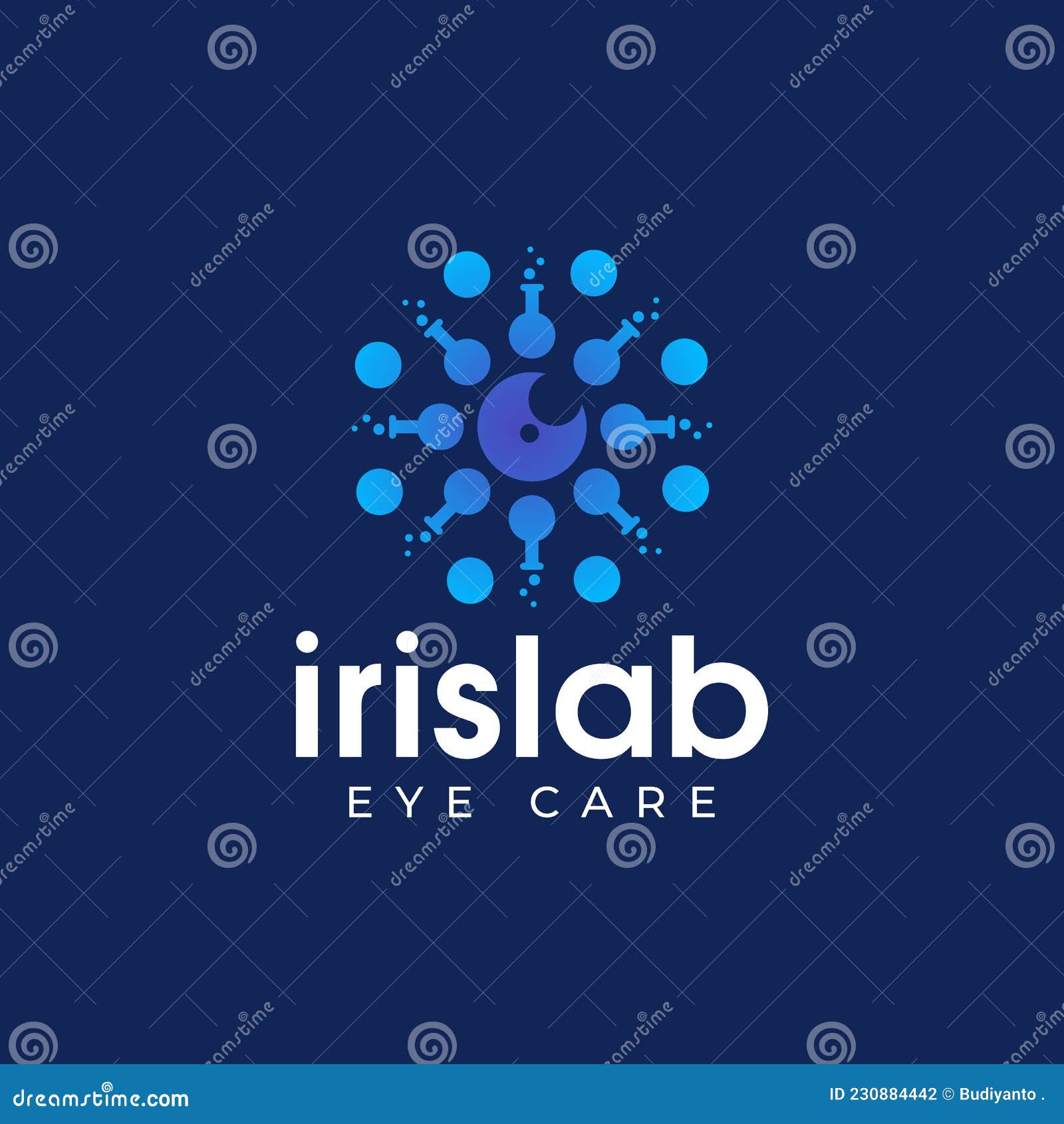 Iris Lab Eye Care Logo, Vector Abstract Tube Lab Round As Eye Iris ...