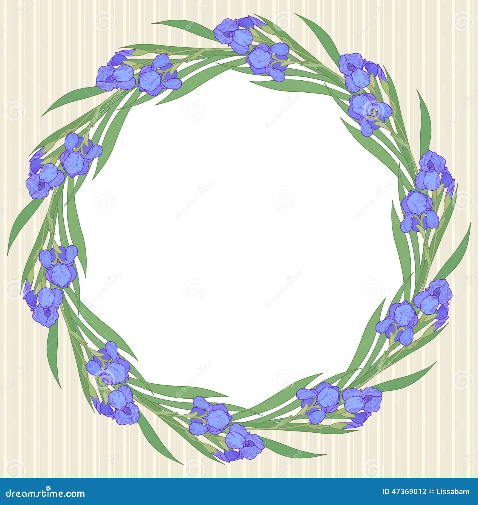 Iris round frame stock vector. Illustration of beautiful - 47369012