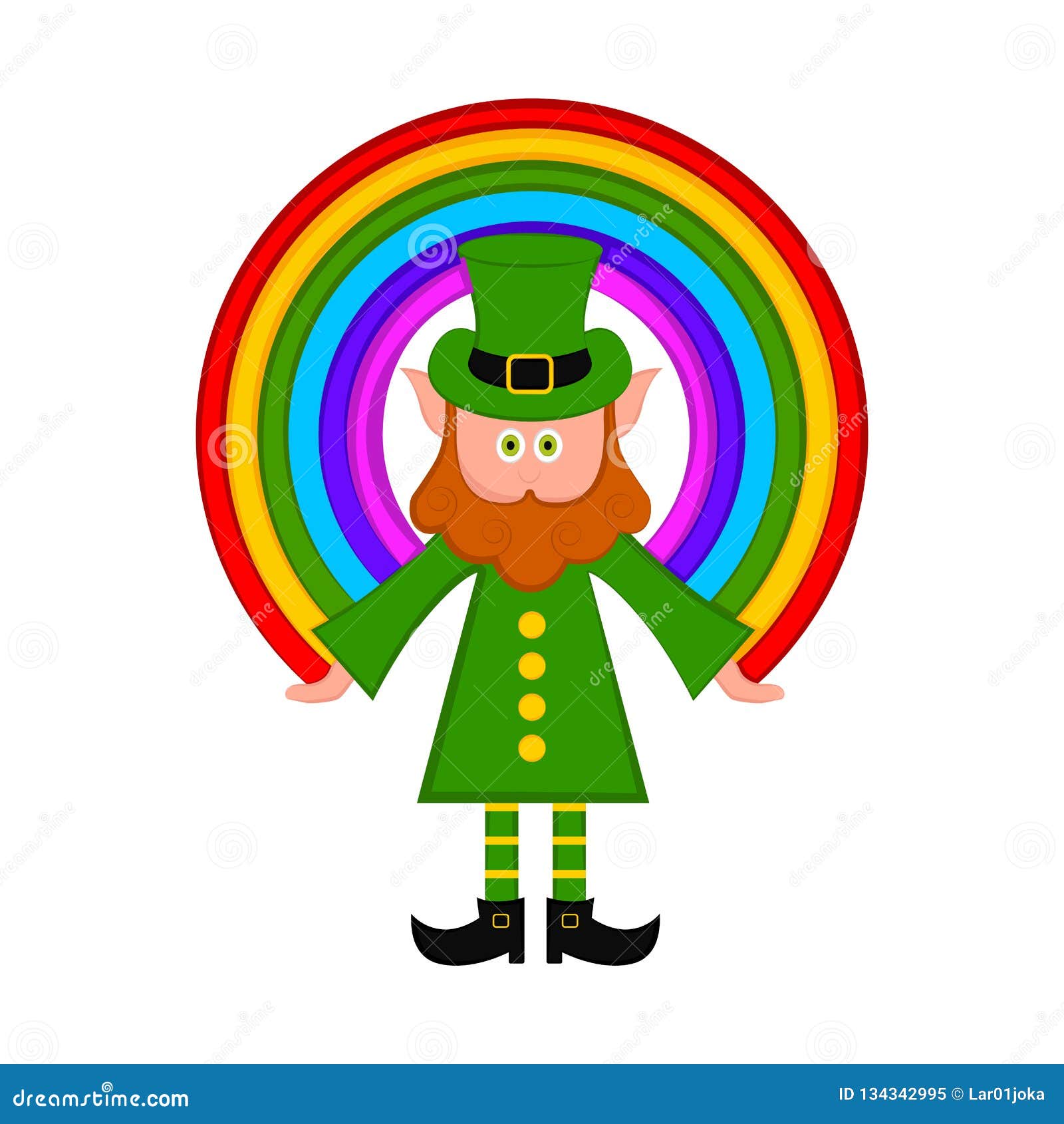 Irische Elfe Mit Einem Regenbogen Vektor Abbildung - Illustration von ...