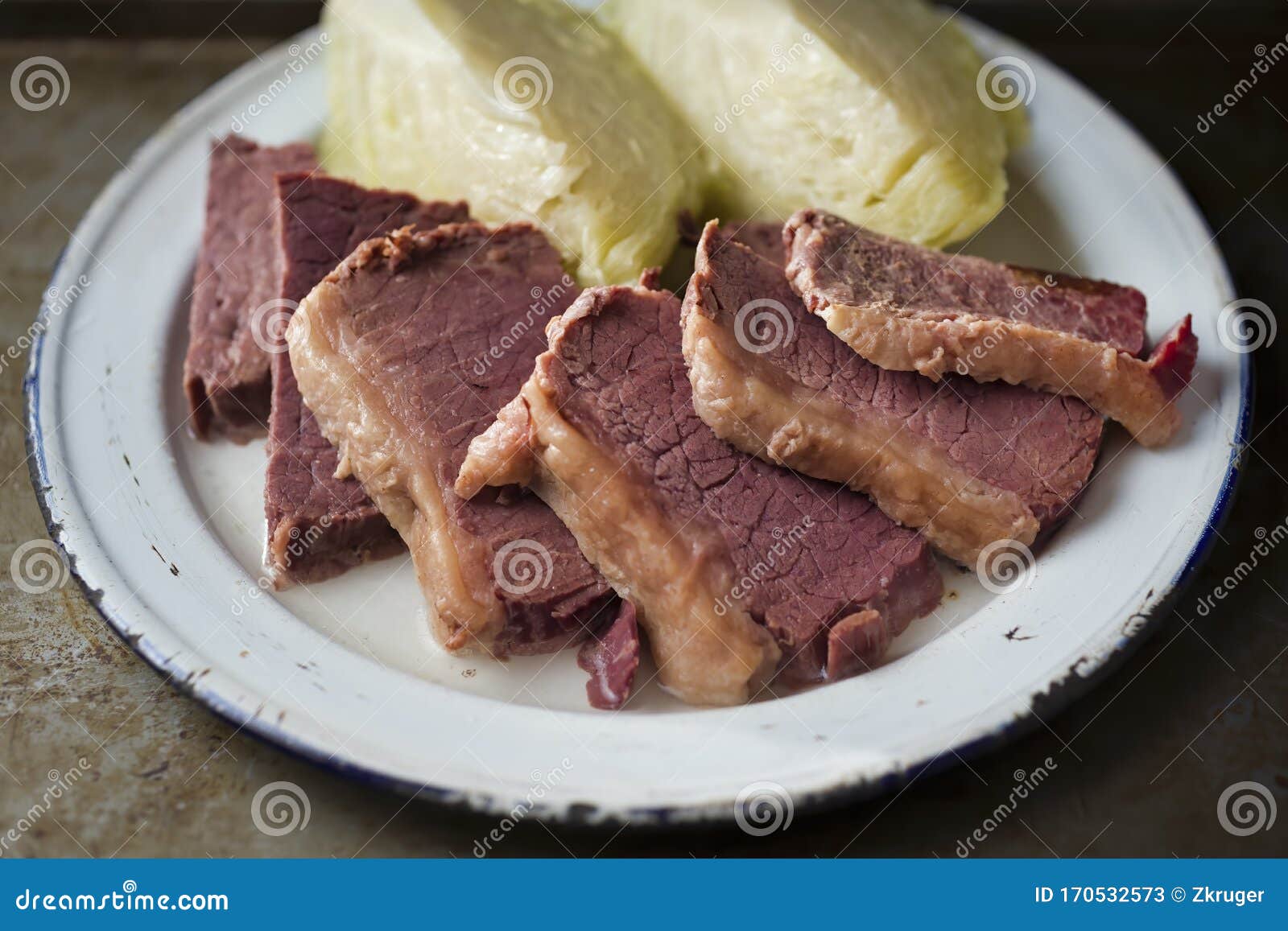 Irish American Corned Beef and Cabbage Stock Image - Image of rustic ...