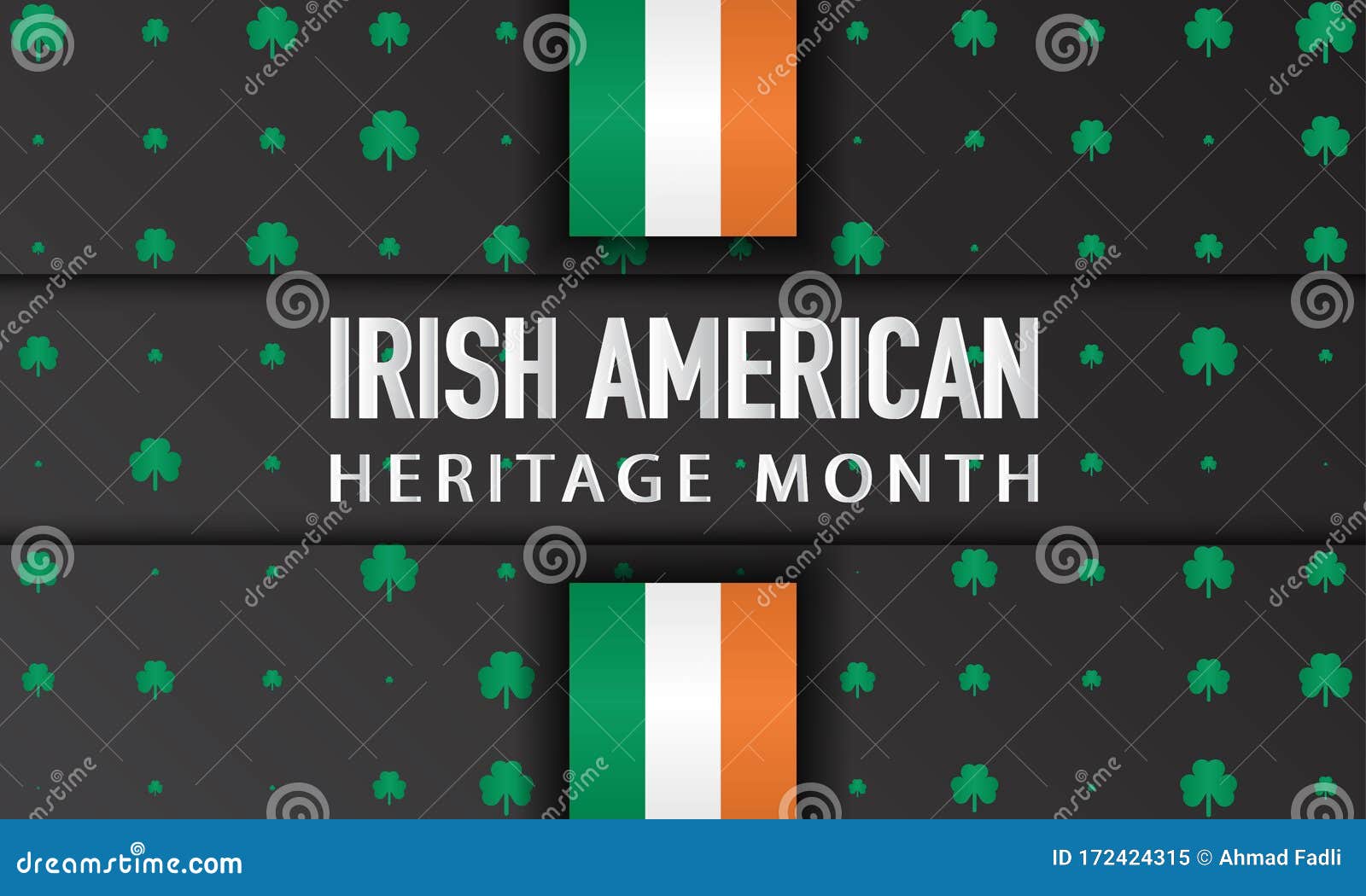 Irish-American Heritage Month Vector Illustration, Colors Of The Irish ...