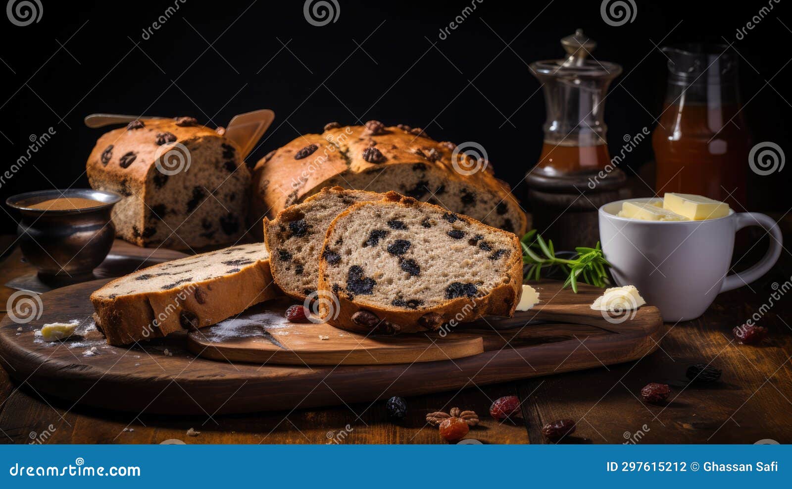 An Irish Barmbrack within a Rustic Setting Stock Illustration ...