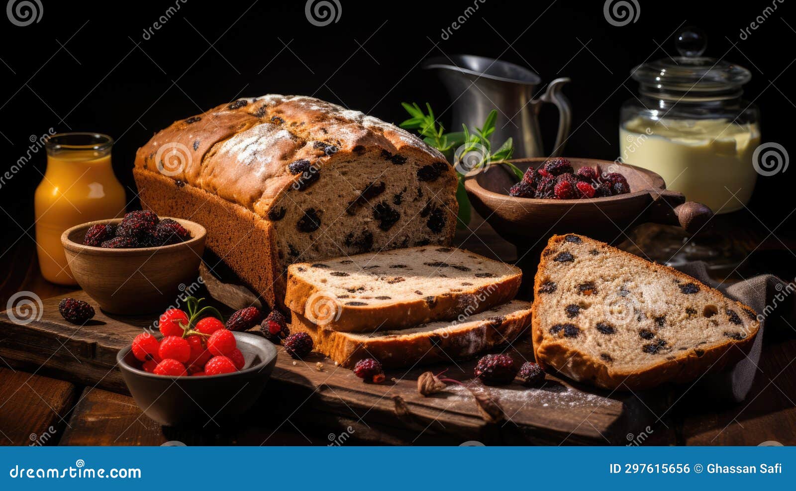 An Irish Barmbrack within a Rustic Setting Stock Illustration ...