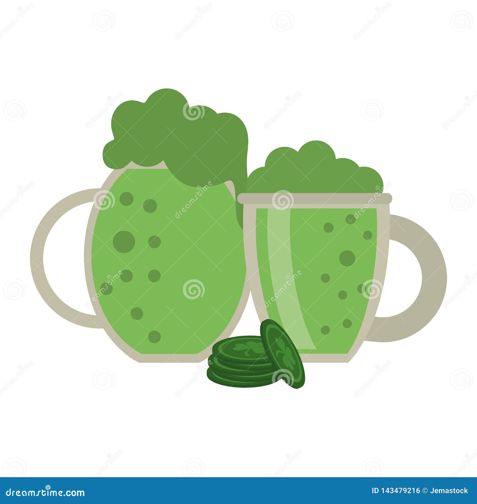 Irish beer cups stock vector. Illustration of cups, season - 143479216