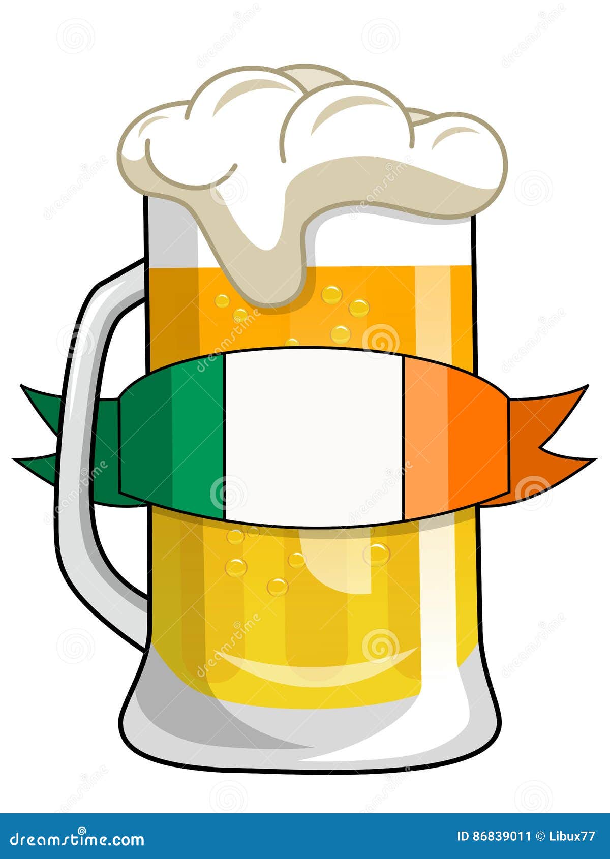 Irish beer mug stock vector. Illustration of europe, cold - 86839011