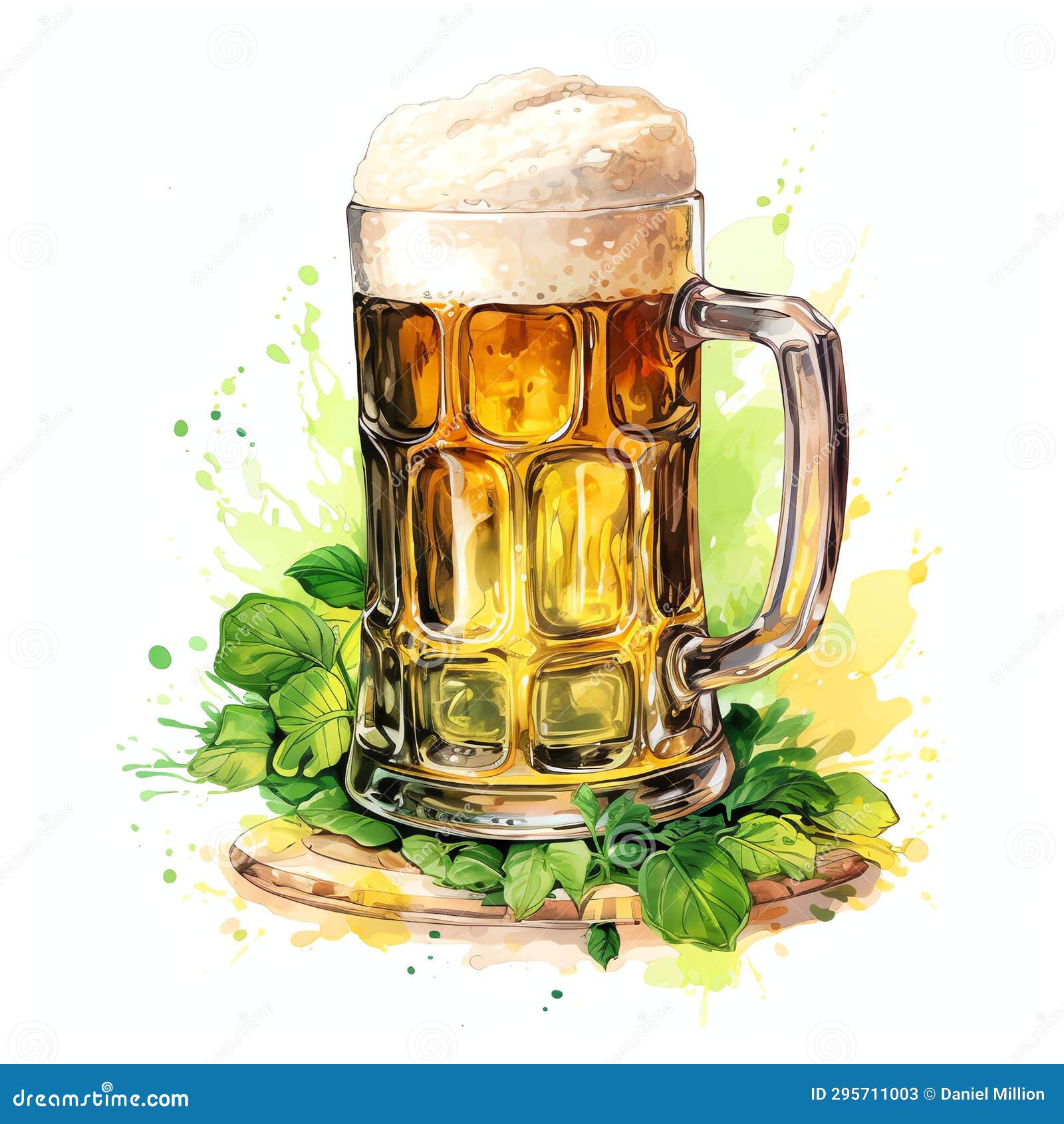Irish beer watercolor stock illustration. Illustration of dance - 295711003