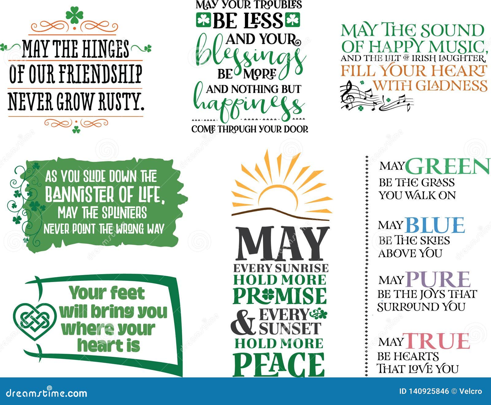 Irish Blessings and Proverbs Stock Vector - Illustration of proverbs ...