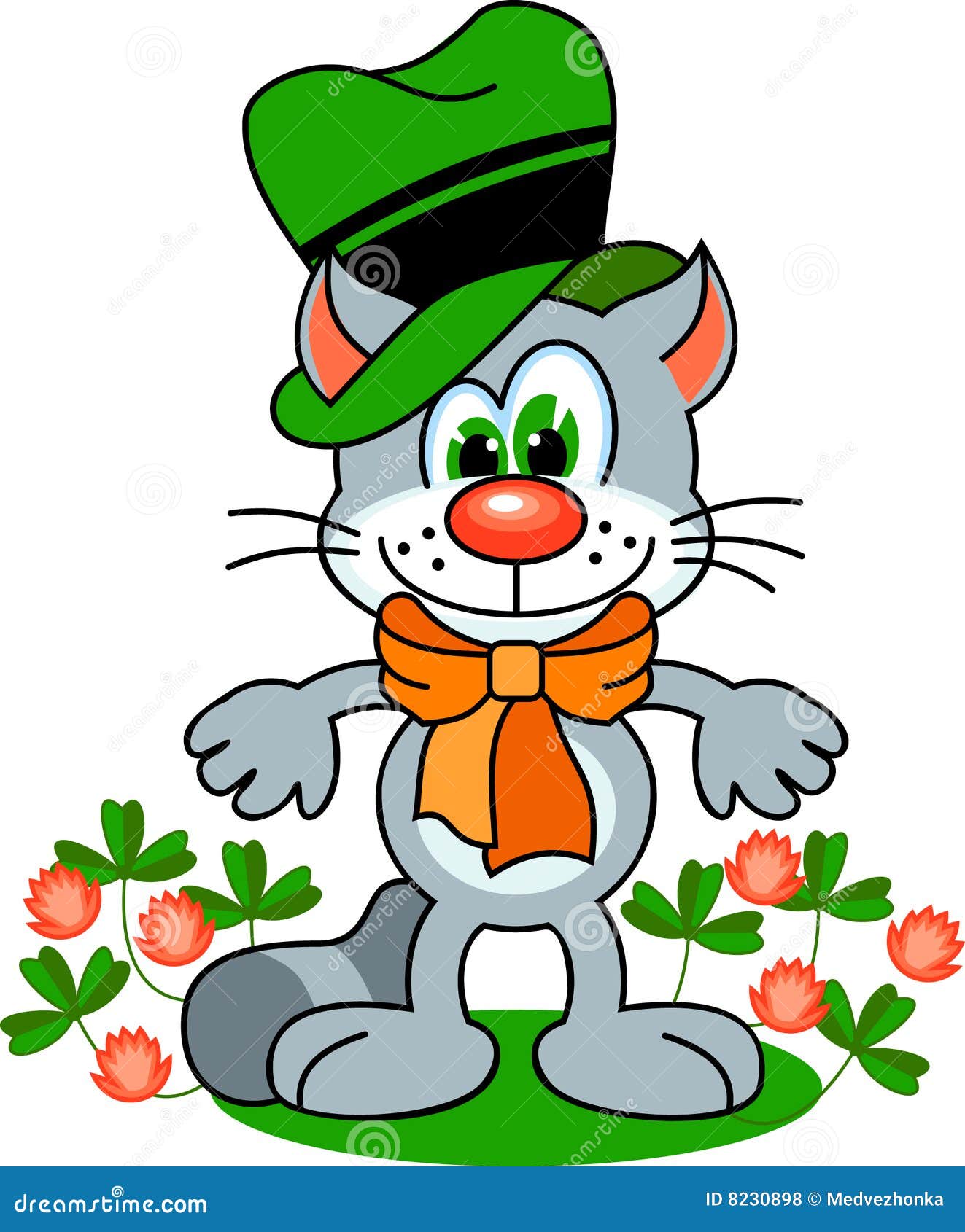 Irish cat stock vector. Illustration of cartoon, luck - 8230898