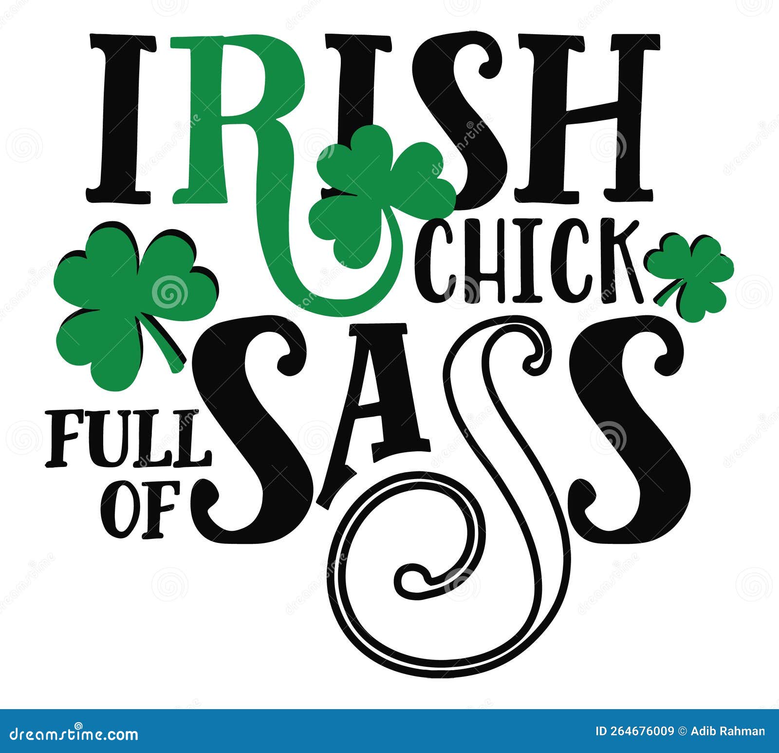 Irish Chick Full of Sass stock vector. Illustration of decoration ...