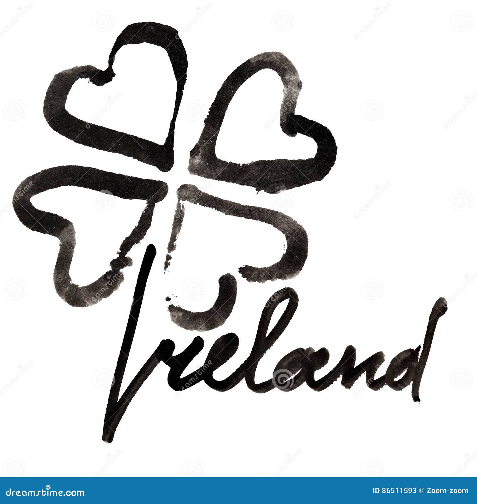 Irish clover and lettering stock illustration. Illustration of artistic ...